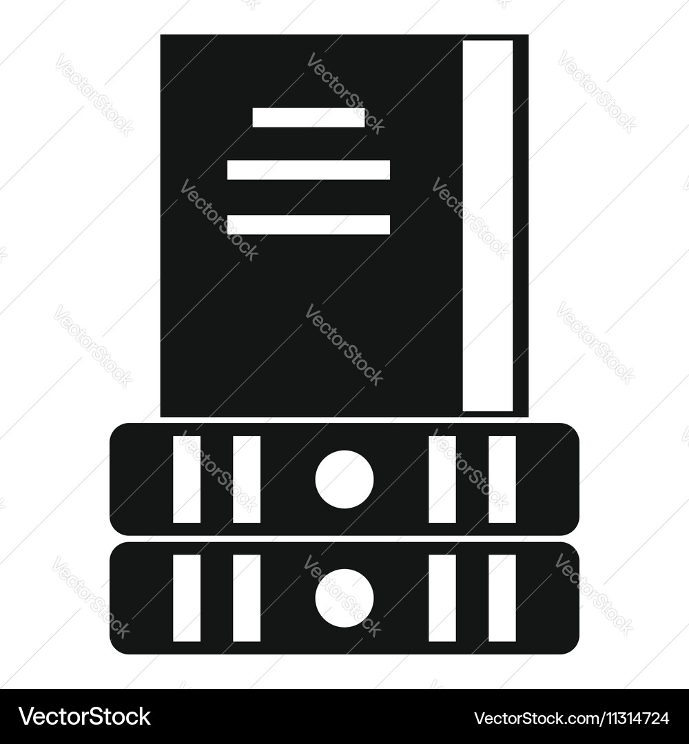 Three books icon simple style Royalty Free Vector Image