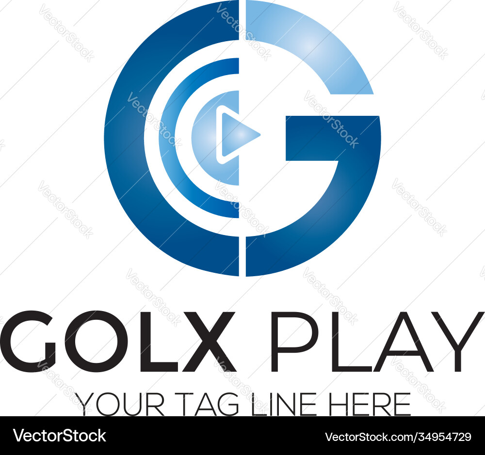 G alphabet modern music play concept Royalty Free Vector