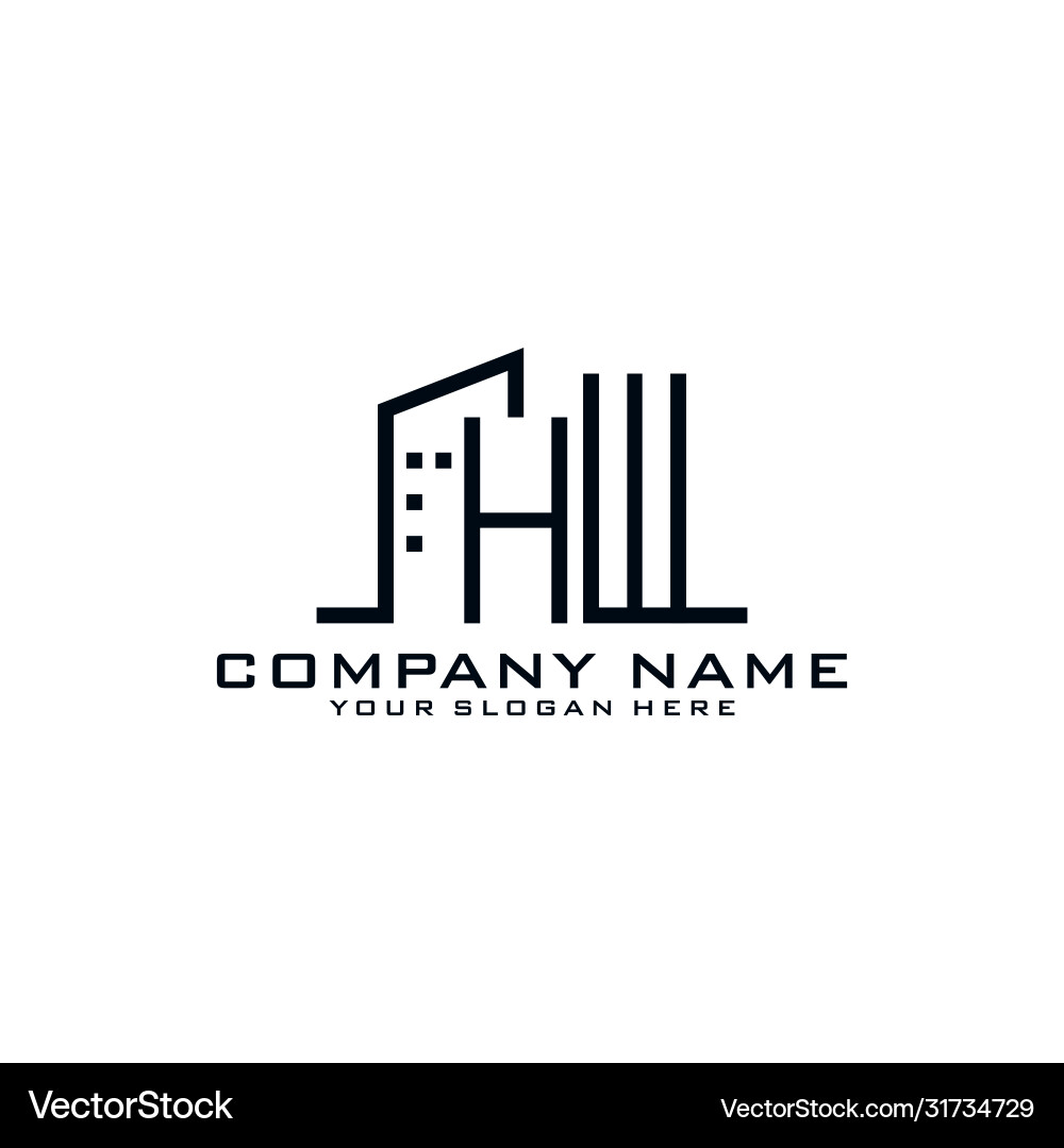 Hw letter logo icon design template elements Vector Image