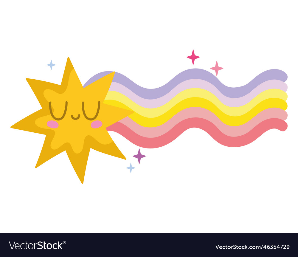 Rainbow star spring Royalty Free Vector Image - VectorStock
