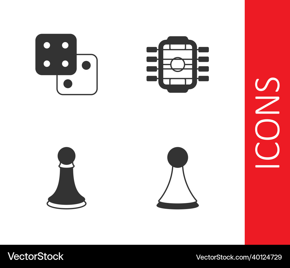 Set chip for board game game dice chess pawn Vector Image