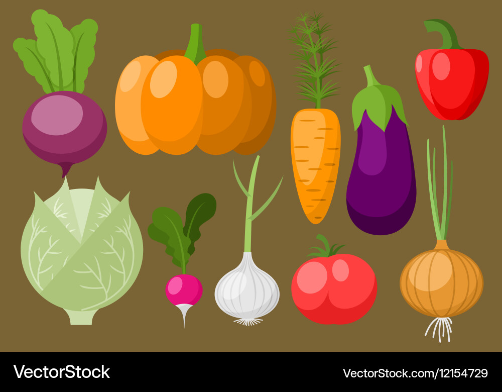 Set of vegetables Royalty Free Vector Image - VectorStock