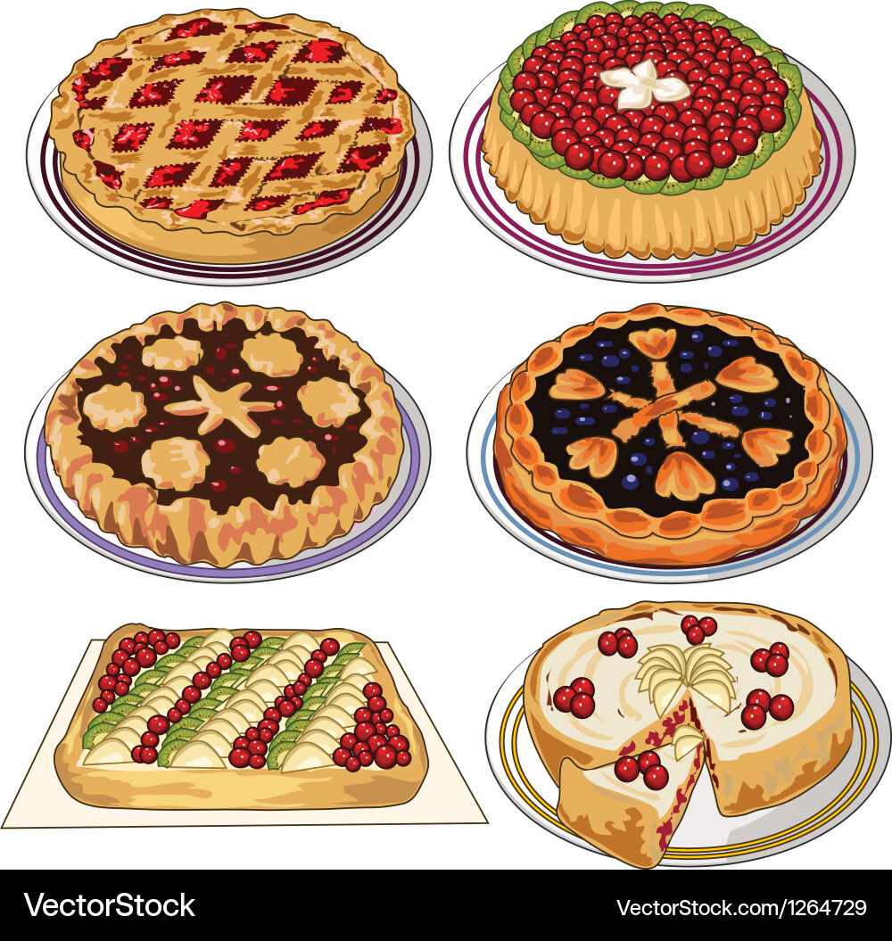 Set pies Royalty Free Vector Image - VectorStock