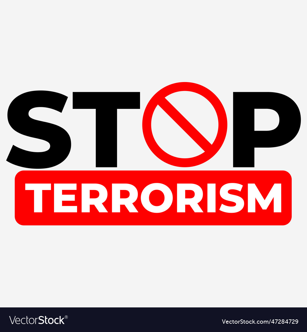 Stop terrorism logo symbol Royalty Free Vector Image