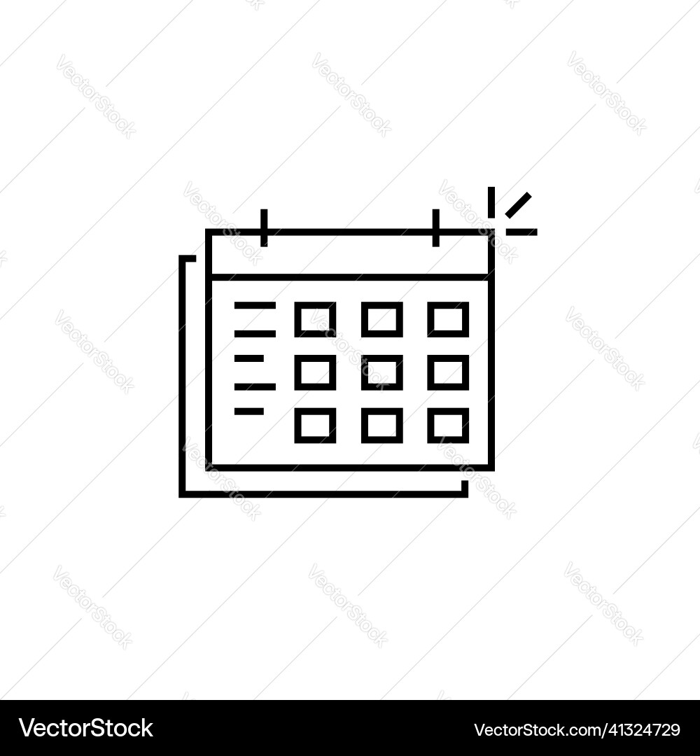 Thin line calendar icon like time management Vector Image