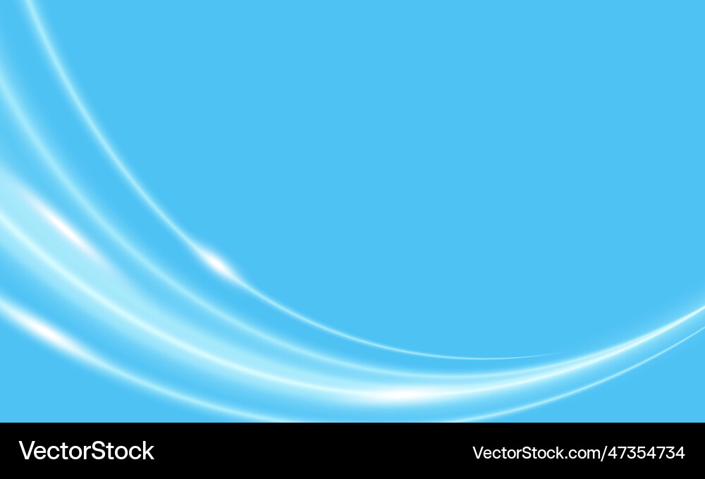 Abstract shiny curve lines on blue background Vector Image