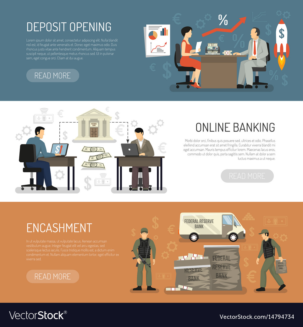 Bank horizontal banners Royalty Free Vector Image Bank horizontal banners Royalty Free Vector Image