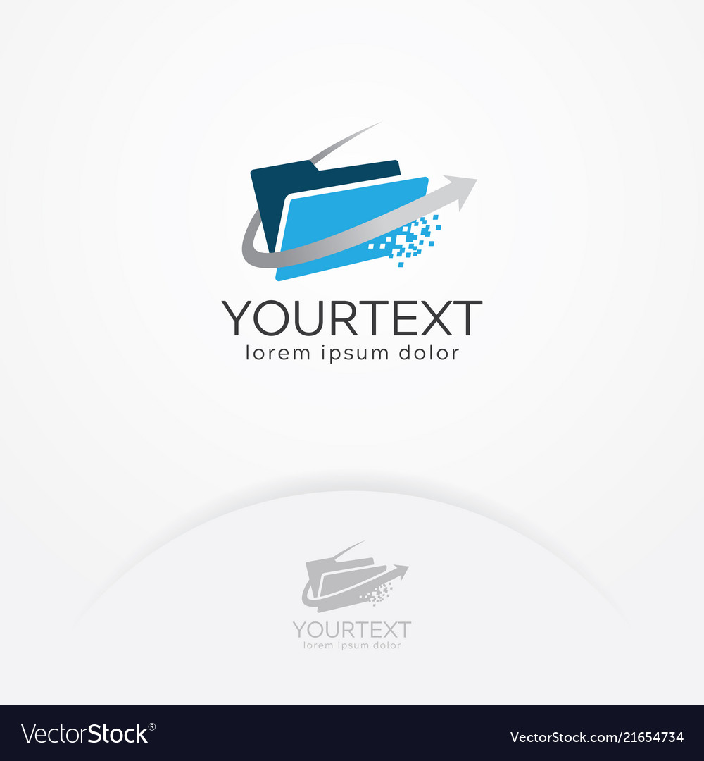 Digital folder logo Royalty Free Vector Image - VectorStock