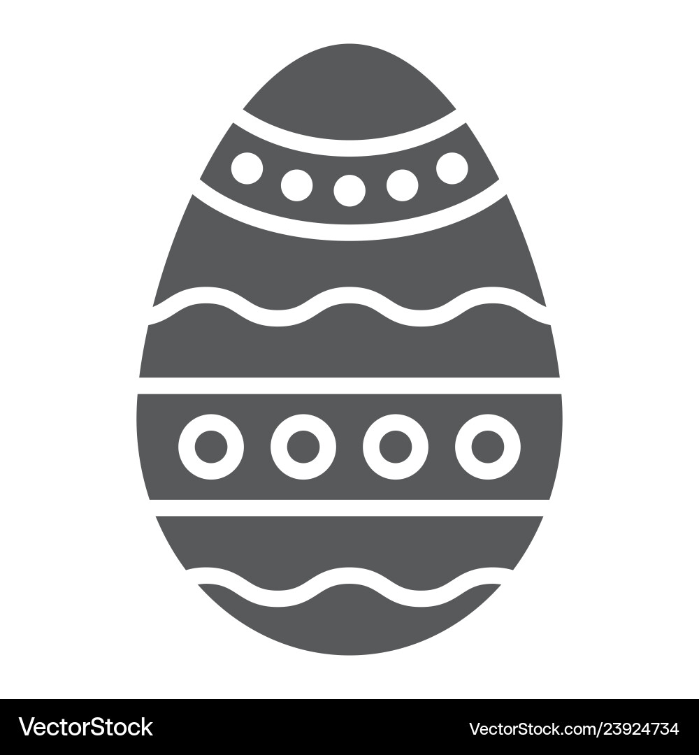 Easter egg glyph icon decoration and Royalty Free Vector