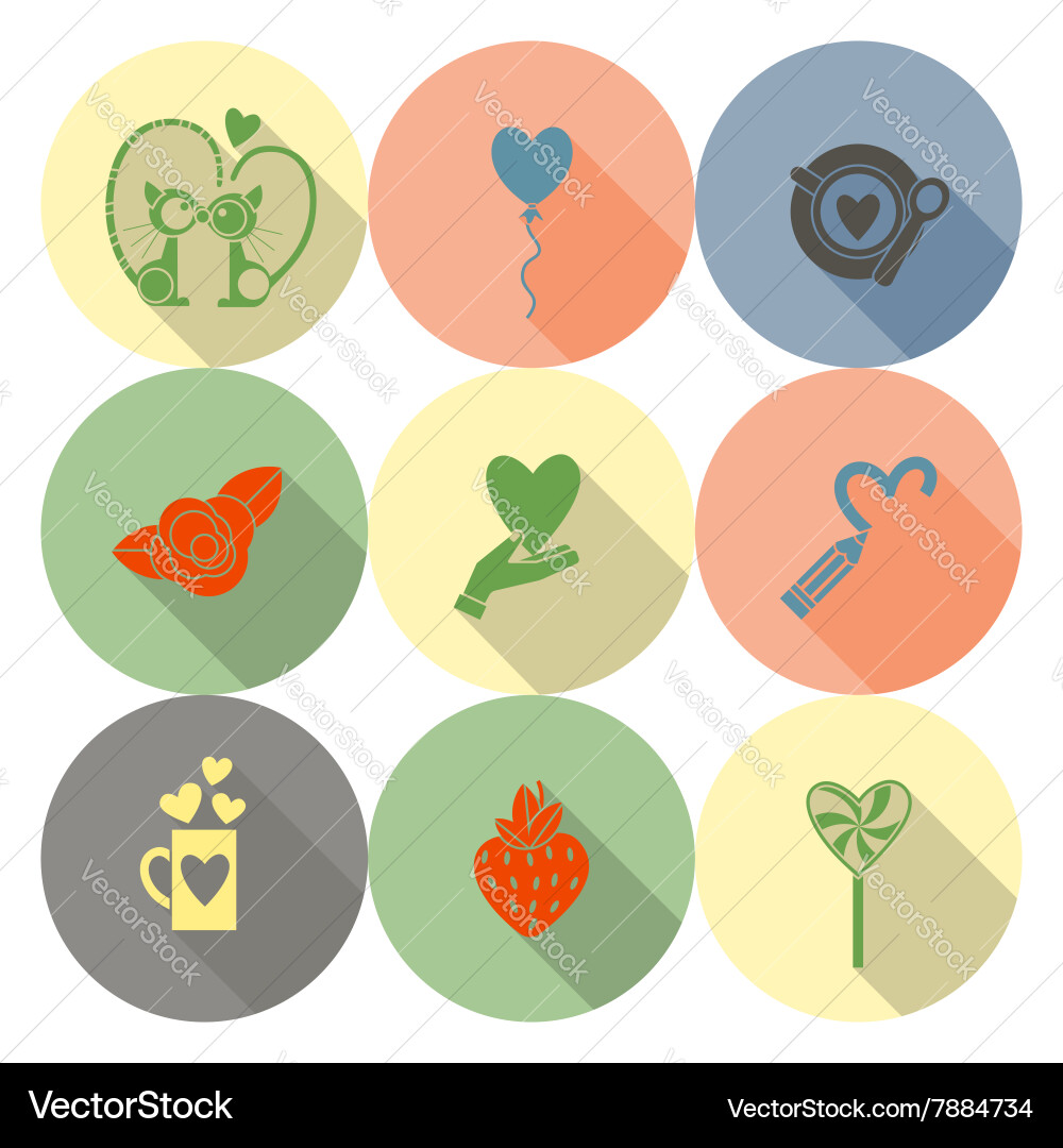 Happy valentines day icons Royalty Free Vector Image