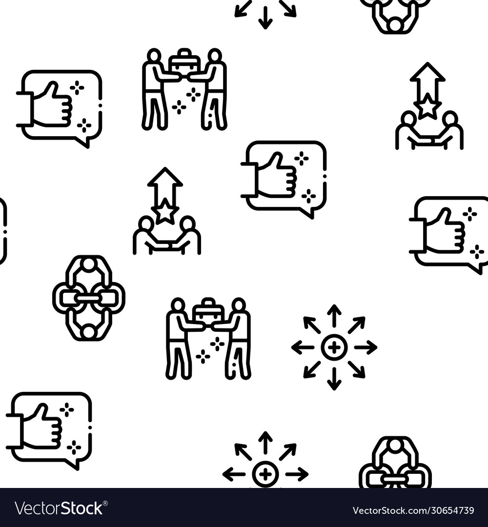 Collaboration work seamless pattern Royalty Free Vector