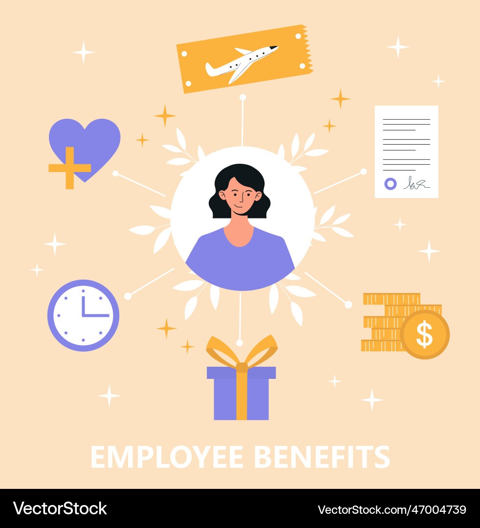 Employee benefits concept Royalty Free Vector Image