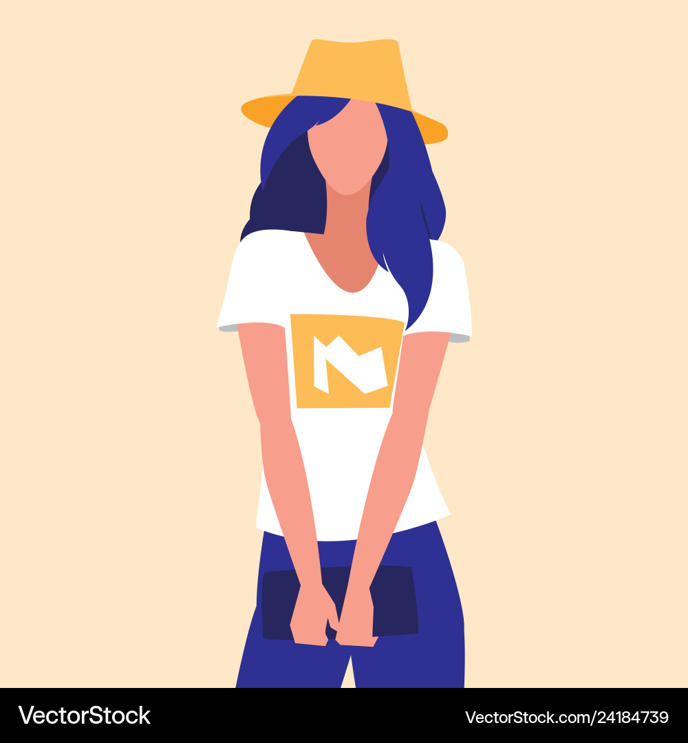 Female professional model character Royalty Free Vector