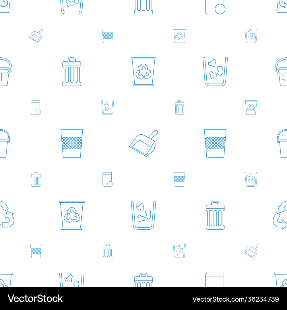 Garbage icons pattern seamless white background Vector Image