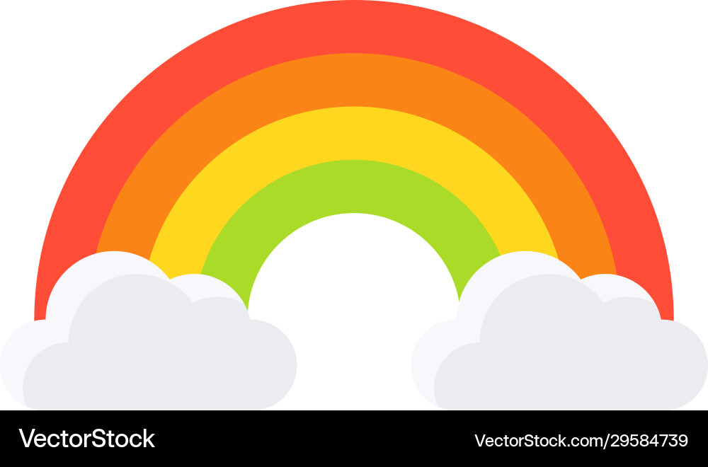 Rainbow with clouds icon saint patricks day Vector Image
