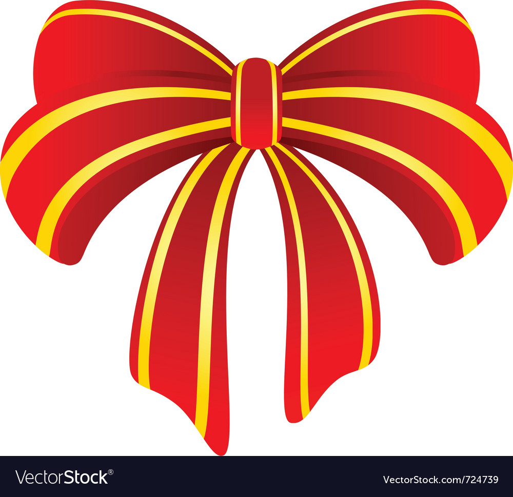 Red bow Royalty Free Vector Image - VectorStock