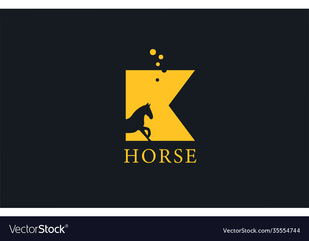 K yellow horse alphabet letter logo icon Vector Image K yellow horse alphabet letter logo icon Vector Image
