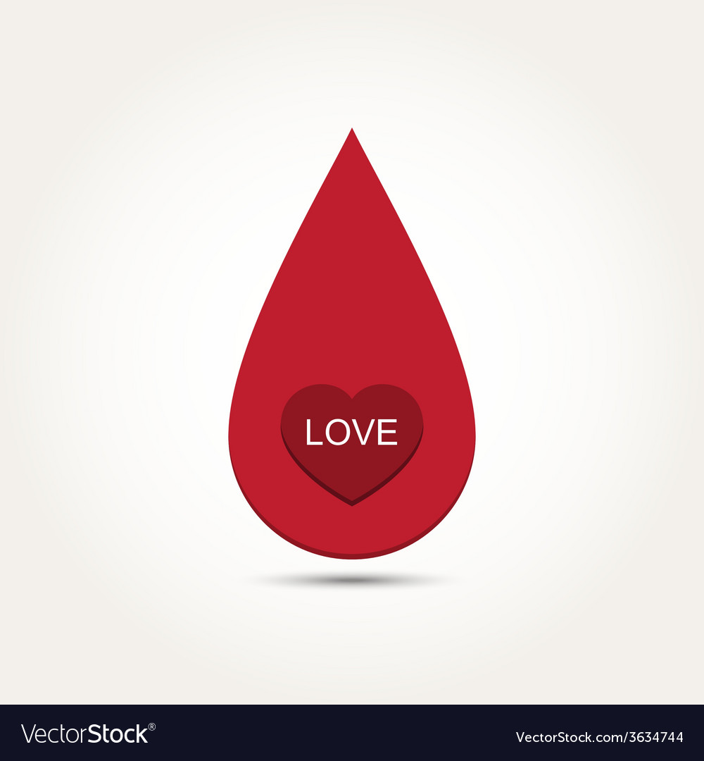 Love heart drop Royalty Free Vector Image - VectorStock