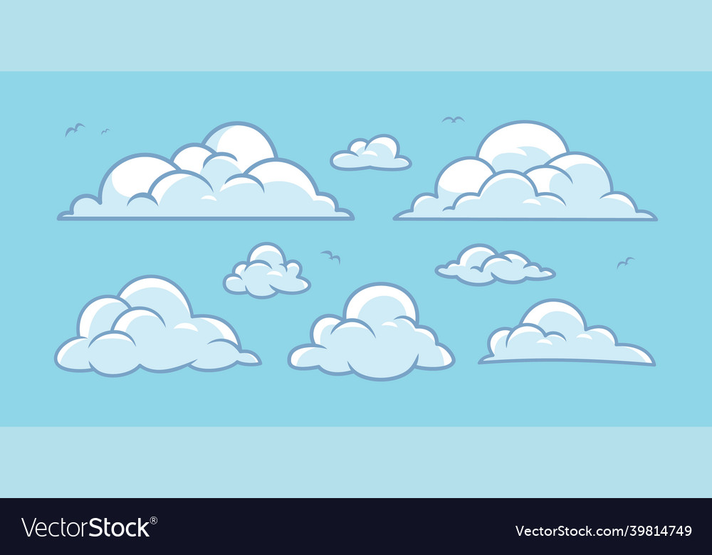 Cloud cartoon set collection Royalty Free Vector Image