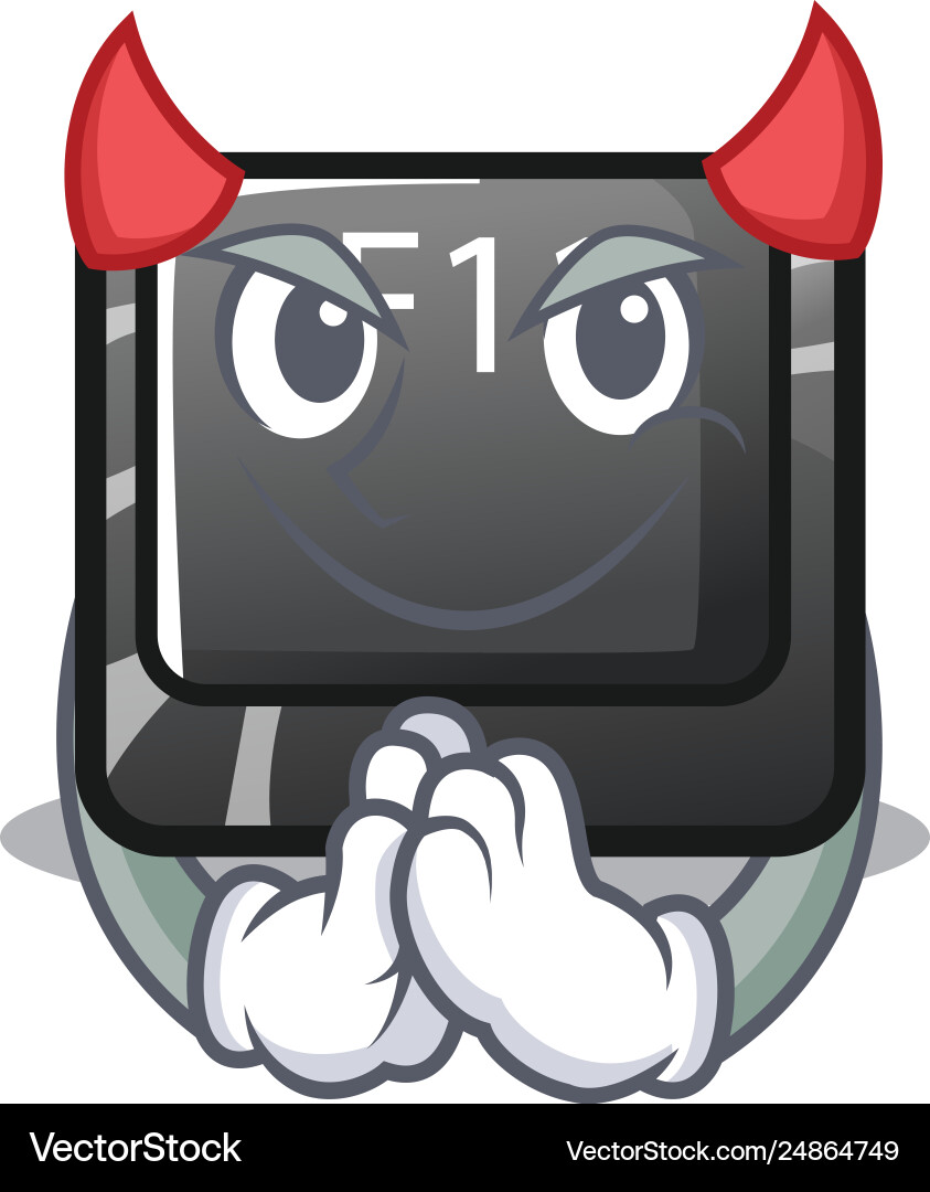 Devil button f11 isolated with cartoon Royalty Free Vector