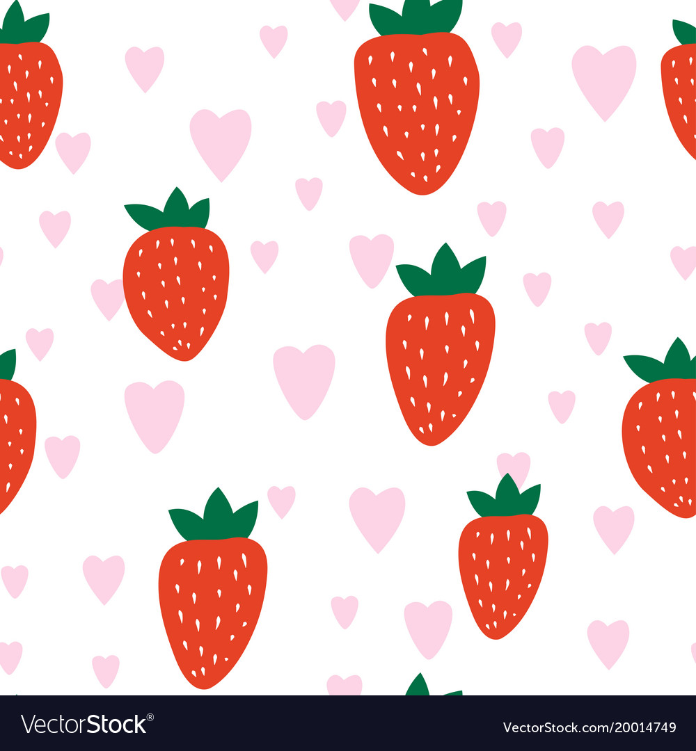 Simple strawberry seamless pattern Royalty Free Vector Image