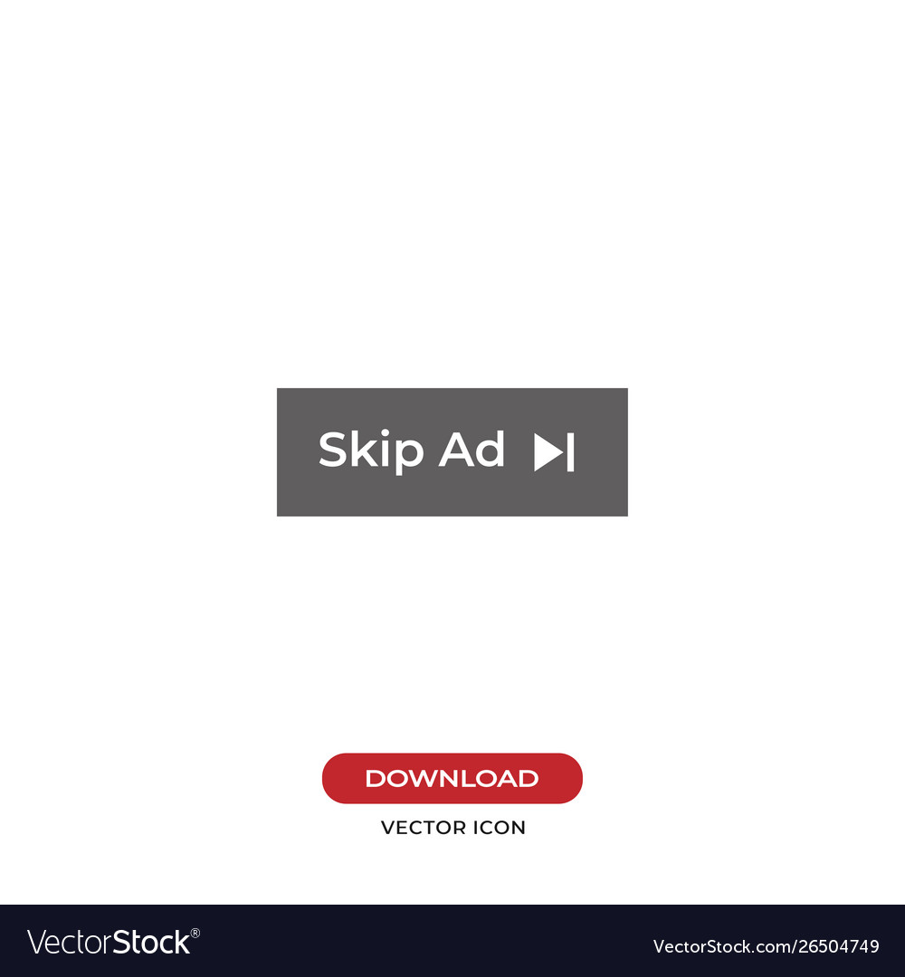 Skip ad button Royalty Free Vector Image - VectorStock