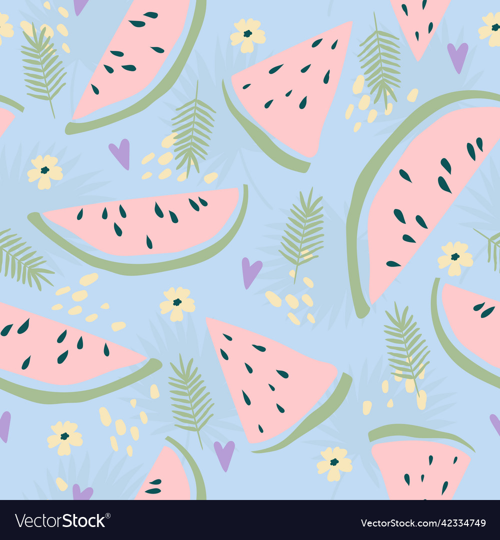 Watermelon seamless pattern Royalty Free Vector Image
