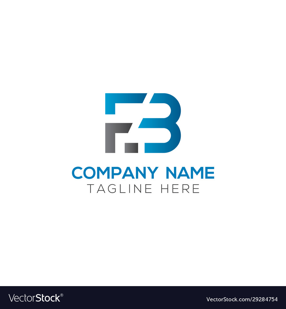 Initial letter fb logo design template creative Vector Image