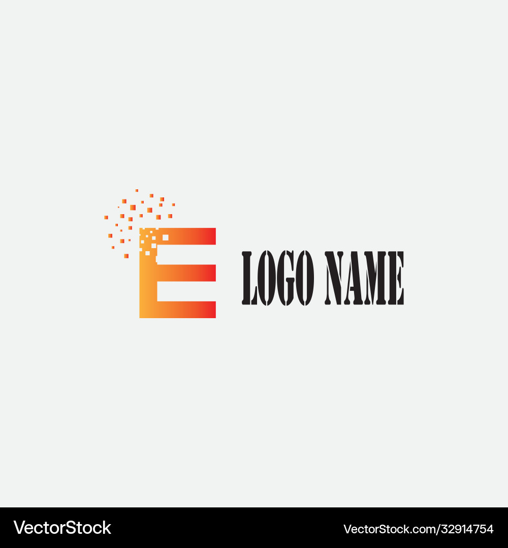 Letter e creative logo color template design Vector Image