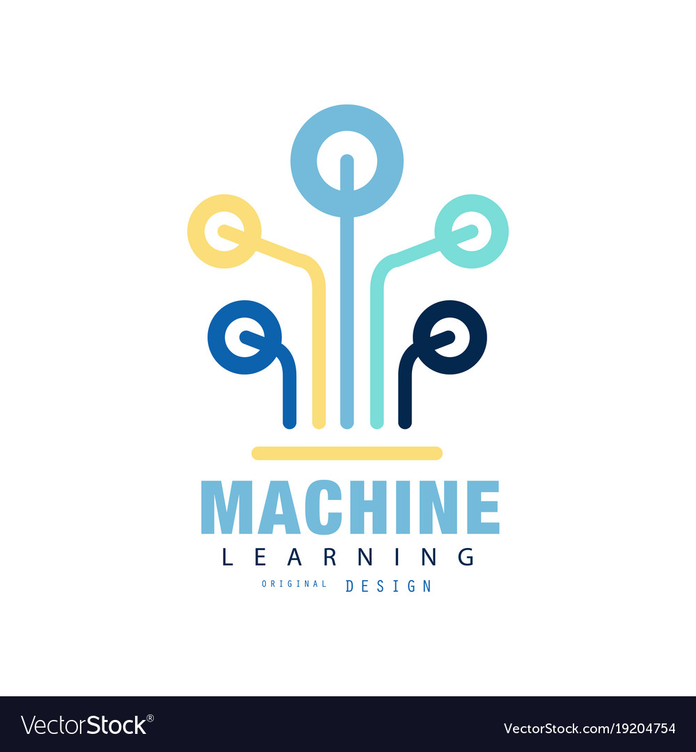Original logo of machine learning computer Vector Image