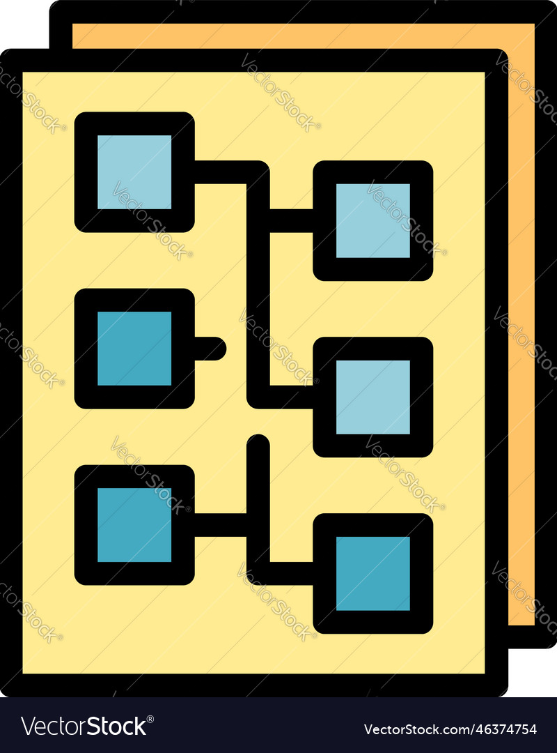 Technical algorithm icon flat Royalty Free Vector Image