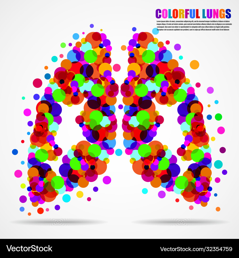 Abstract human lungs colorful circles for your Vector Image