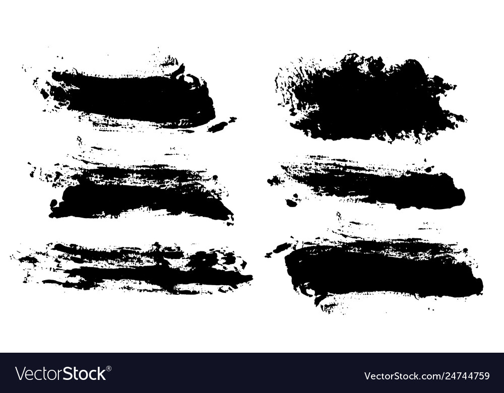 Brush strokes paintbrush set grunge Royalty Free Vector