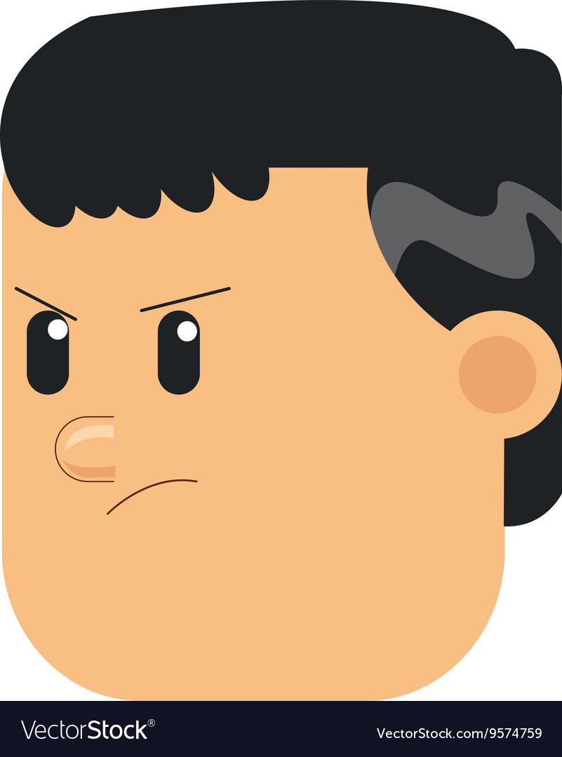 Face of angry man icon Royalty Free Vector Image