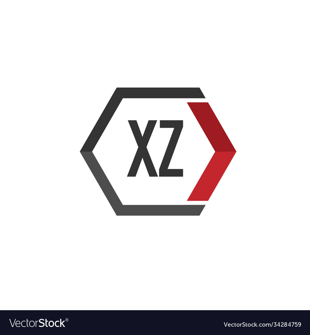 Initial letter xz linked hexagon monogram logo Vector Image