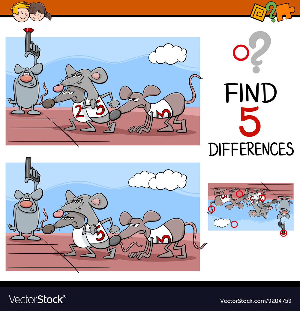 Preschool differences activity Royalty Free Vector Image
