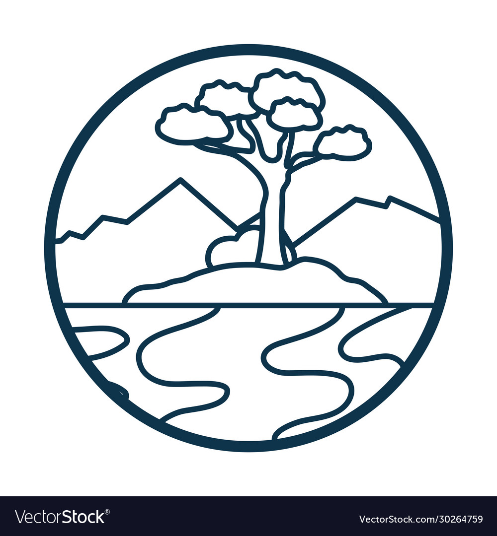 Tree sea and sky line style icon design Royalty Free Vector Tree sea and sky line style icon design Royalty Free Vector