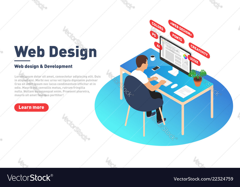 Web design and development concept designer Vector Image