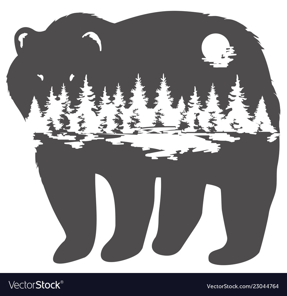 Bear forest Royalty Free Vector Image - VectorStock