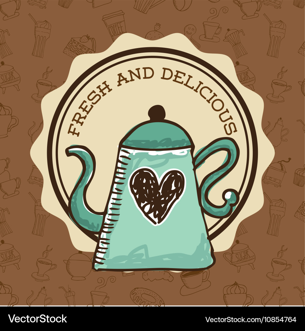Delicious coffee drink fresh icon Royalty Free Vector Image