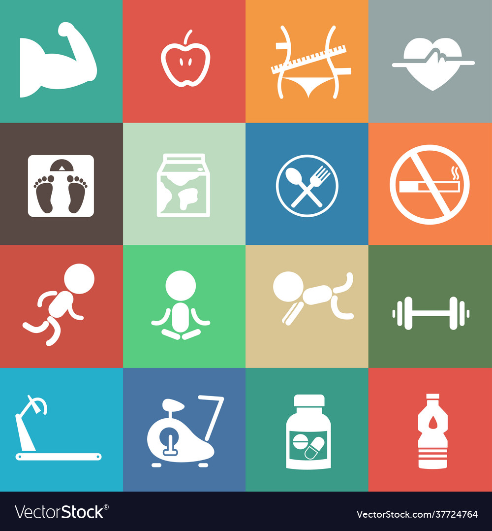 Fitness icons set Royalty Free Vector Image - VectorStock
