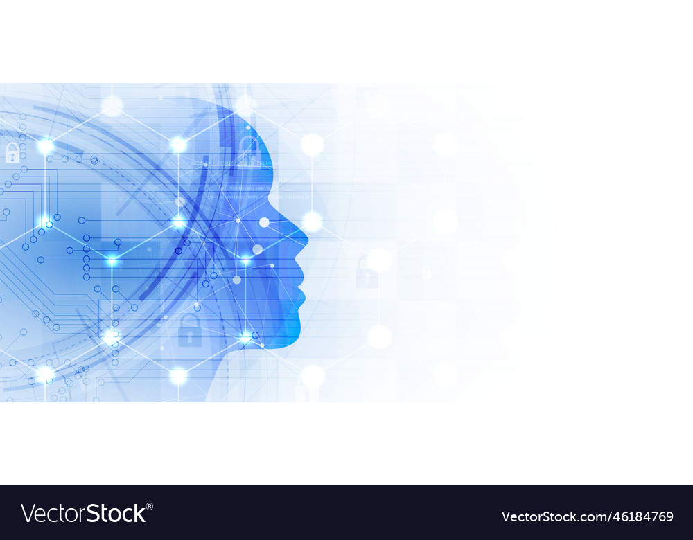 Artificial intelligence technology web background Vector Image