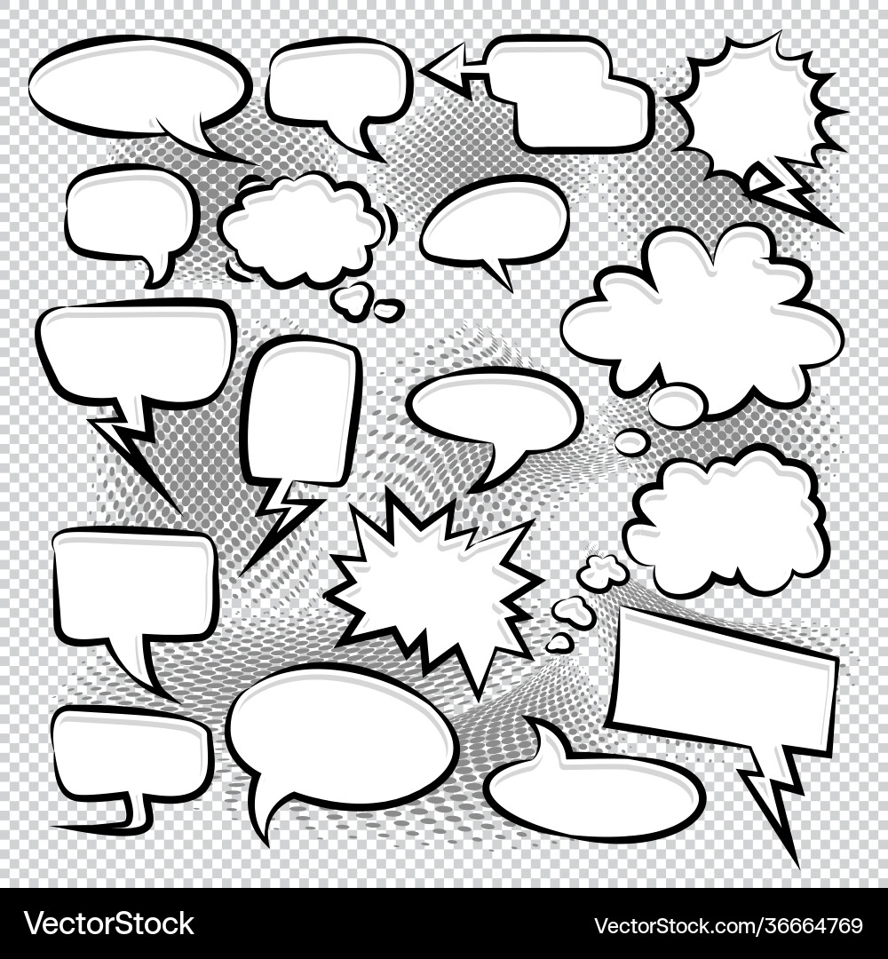 Comic bubble speech balloons speech cartoon Vector Image
