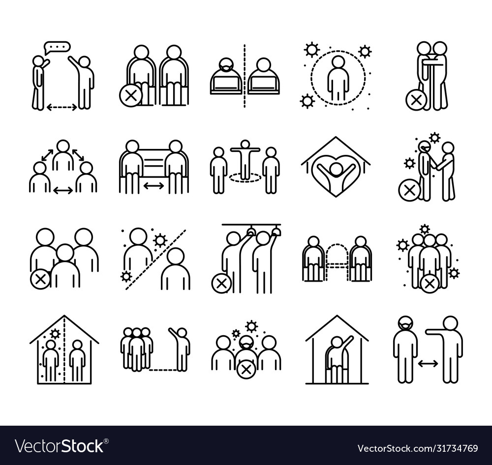 Covid 19 coronavirus social distancing prevention Vector Image