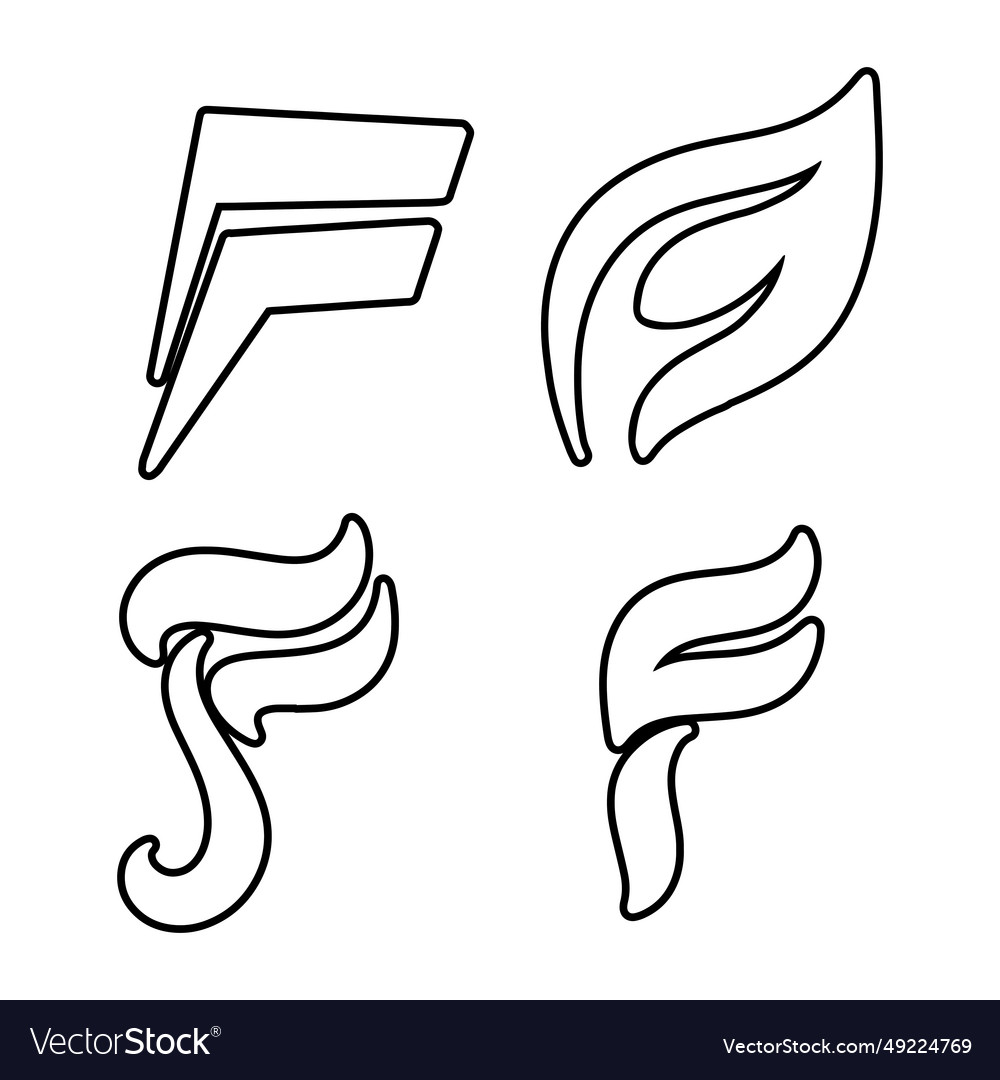 F letter icon Royalty Free Vector Image - VectorStock