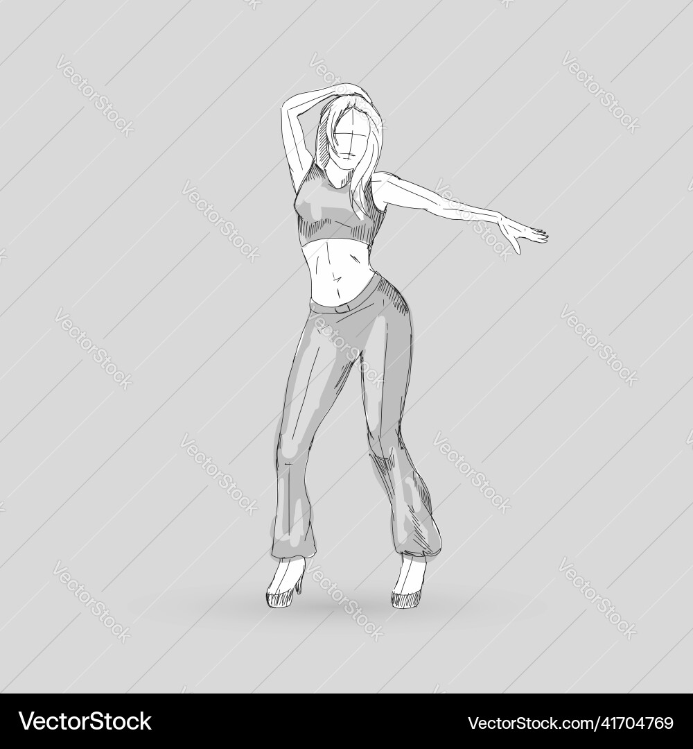 Go-Go Dancer Sketch Royalty Free Vector Image - VectorStock