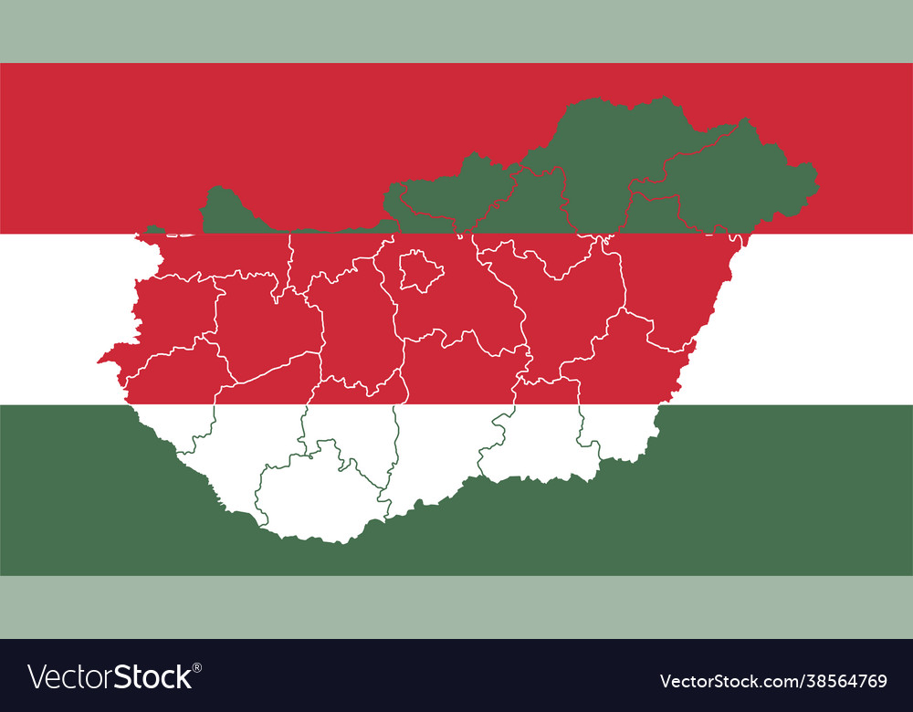 Hungary national flag with administrative regions Vector Image Hungary national flag with administrative regions Vector Image