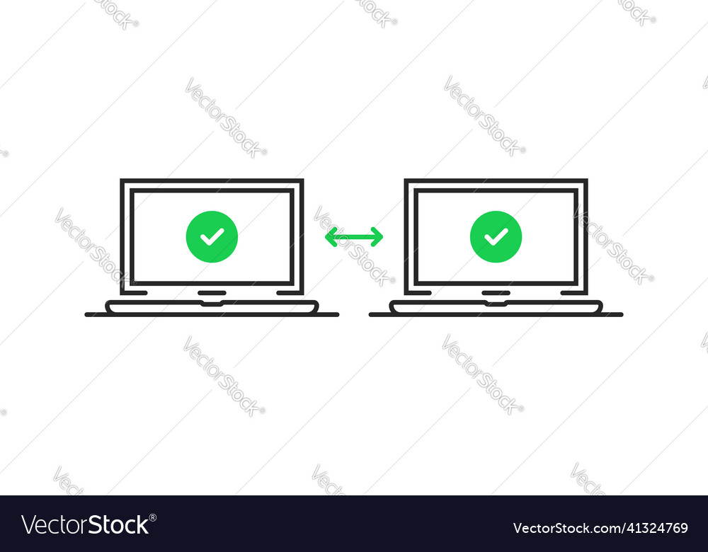 Linear easy file transfer or data backup Vector Image Linear easy file transfer or data backup Vector Image