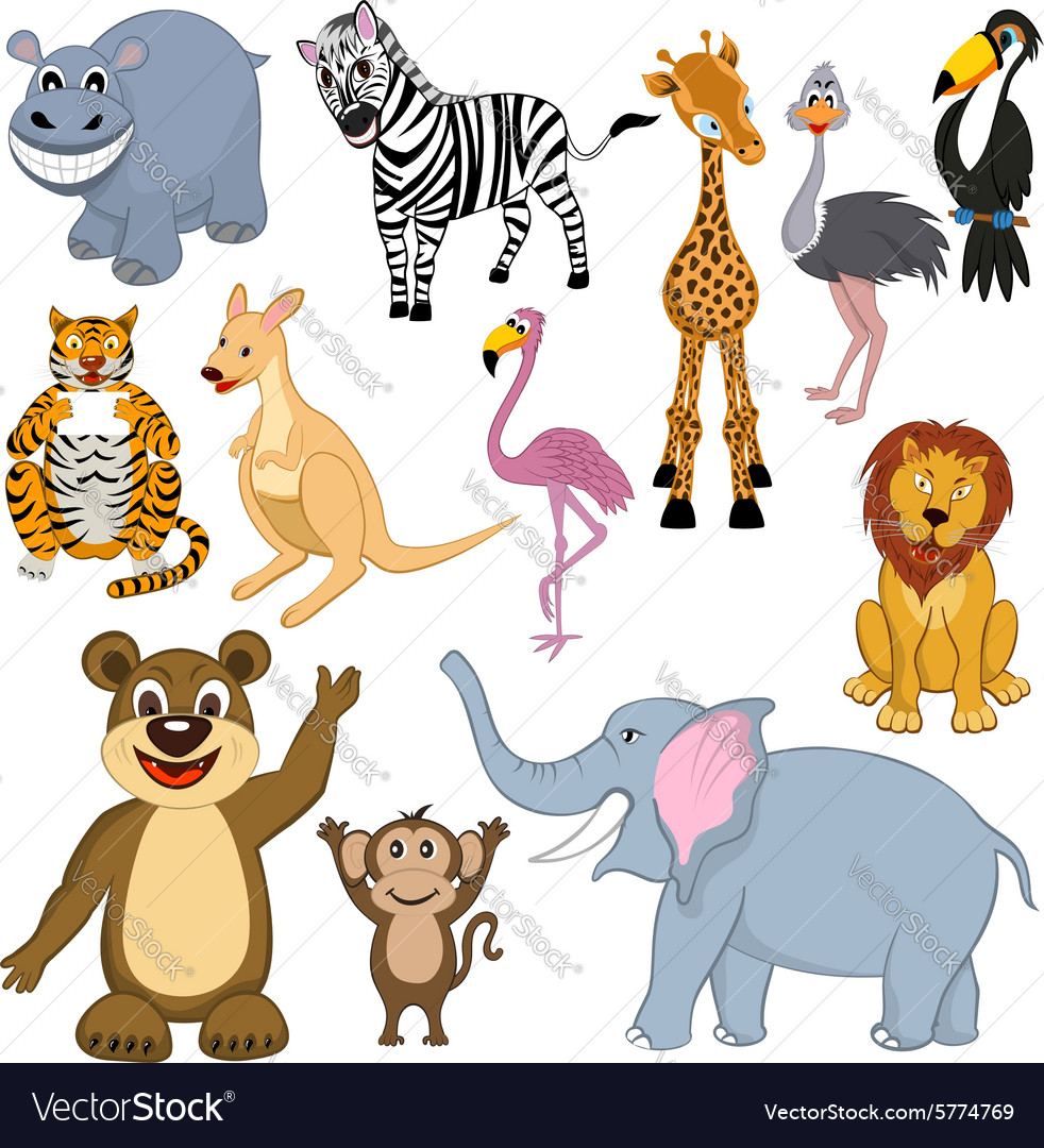 Mult animals set Royalty Free Vector Image - VectorStock