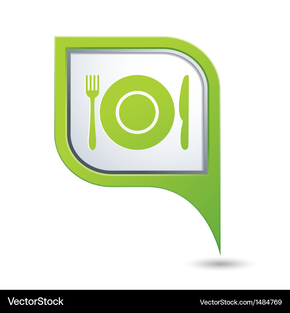 Restaurant Map Pointer Icon Royalty Free Vector Image